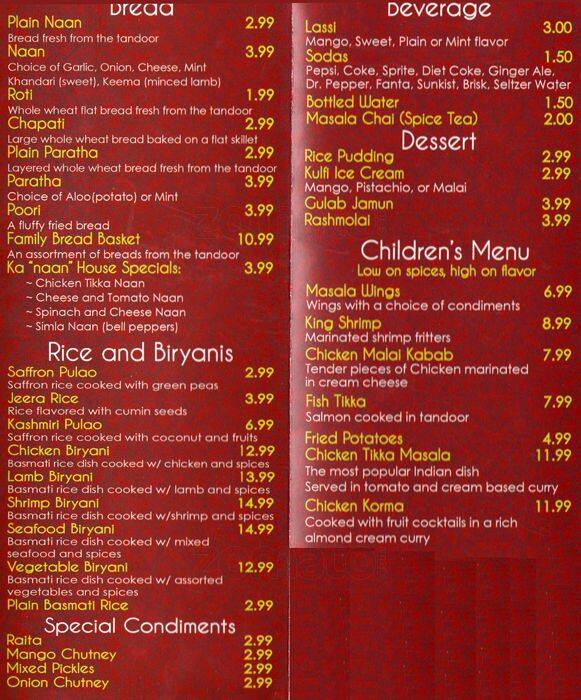 Menu at Kanan restaurant, New York City