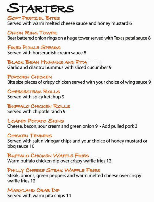 Menu at 1100 Social at Xfinity Live! pub & bar, Philadelphia, Pattison Ave