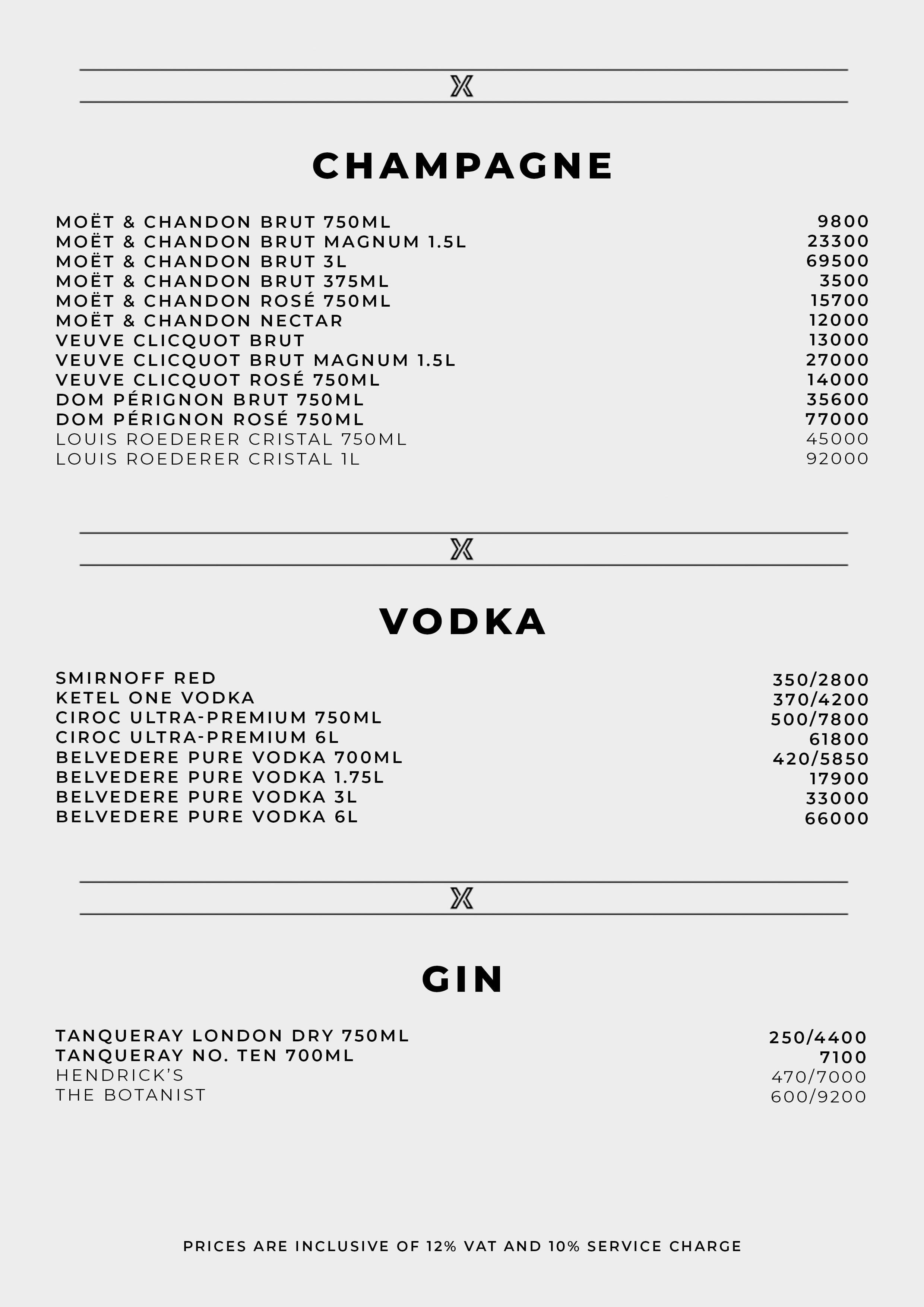 Menu at Xylo at The Palace pub & bar, Taguig