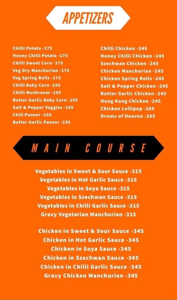 Menu at Delhi Delish, New Delhi