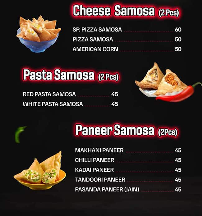 Menu of Heer Fast Food - Mr. Samosa, Subhanpura, Vadodara