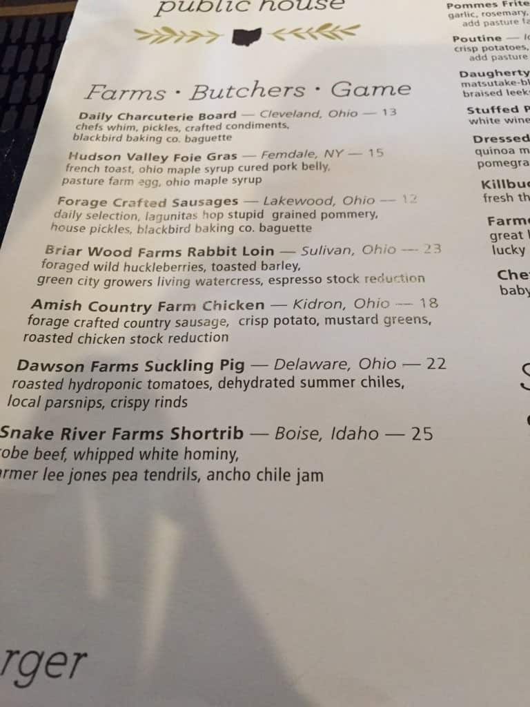 Menu at Forage Public House, Lakewood