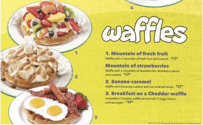 Menu at Cora Breakfast and Lunch restaurant, Vancouver