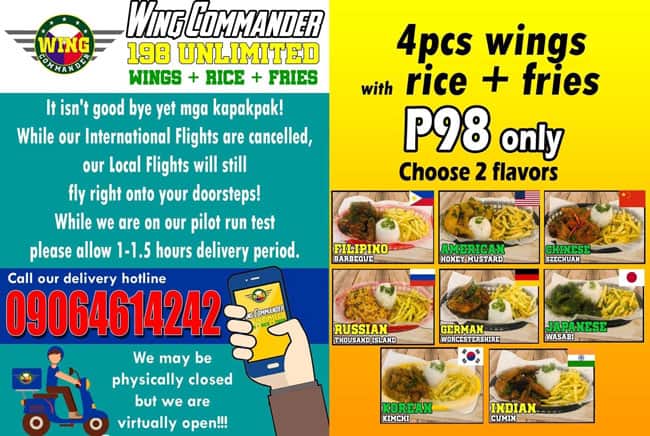 Menu at Wing Commander restaurant, Antipolo