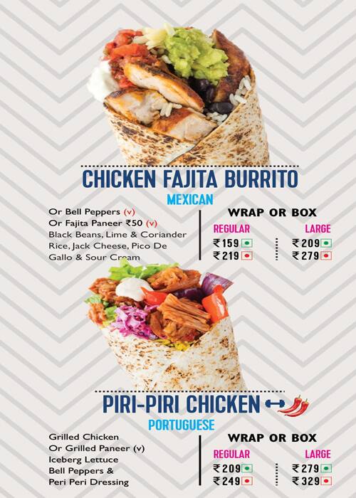 Menu of Wrap it up! - Global Wrap Artist, Vikhroli, Mumbai