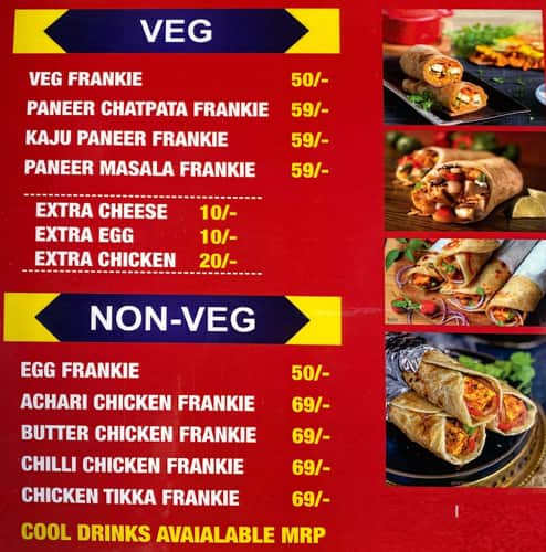 Menu of Frankie Central, Khairatabad, Hyderabad