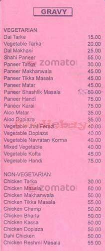 Menu at The Bukhara, Kolkata, 94