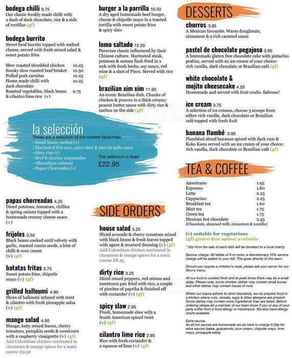 Menu at Bodega pub & bar, Birmingham