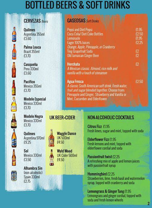 Menu at Bodega pub & bar, Birmingham