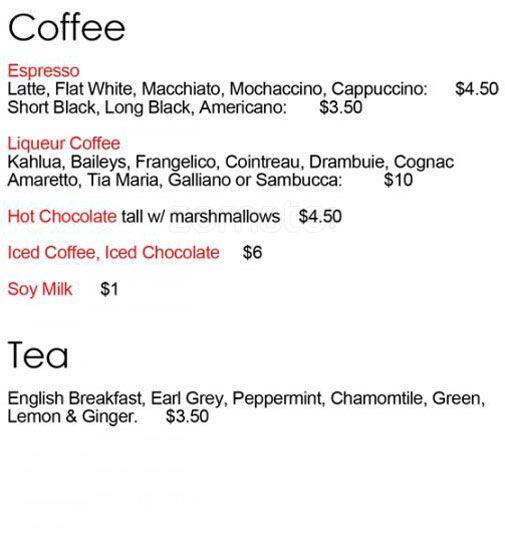 Menu at Big Dogs on Blair restaurant, Wellington