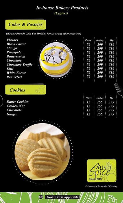 Menu of Multi Spice, Karve Nagar, Pune