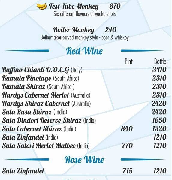 Menu at Frozen Monkey, Pune, Level 1