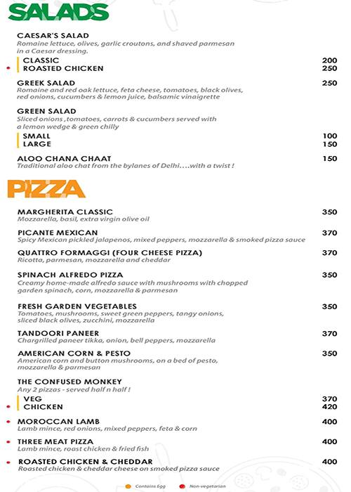 Menu at Frozen Monkey, Pune, Level 1