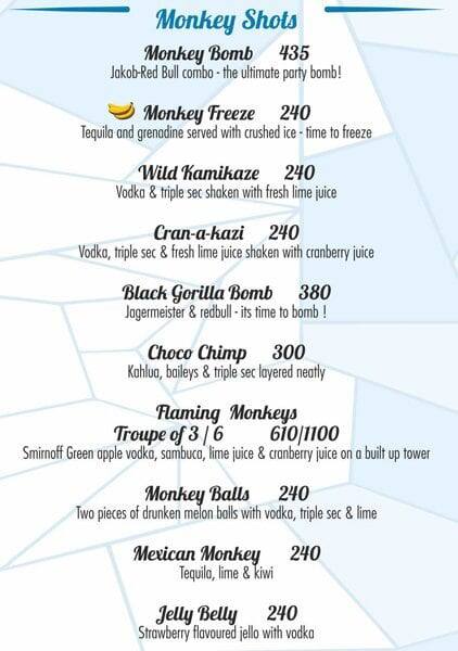 Menu at Frozen Monkey, Pune, Level 1