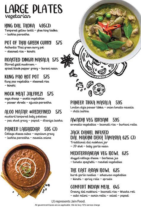 Menu at Tamasha, Mumbai