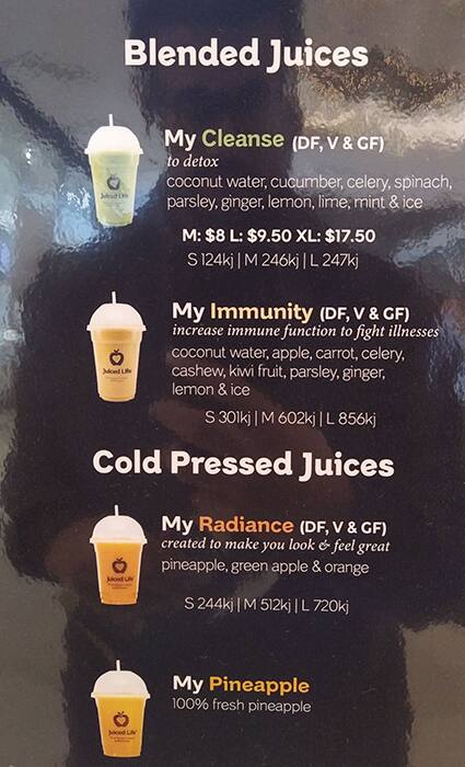 Menu at Juiced Life Fountain Gate pub & bar, Narre Warren