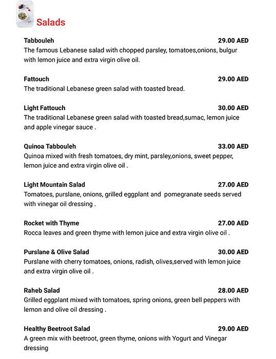 Menu at Leila Restaurant, Dubai, Clarens Tower 2 - 17 Sheikh Mohammed ...