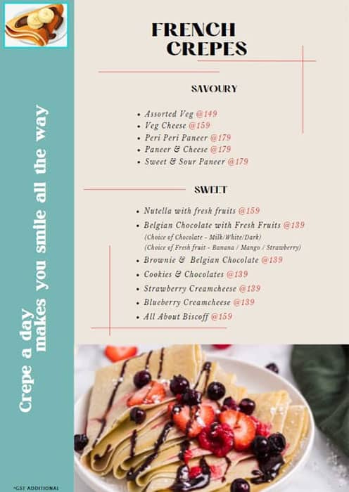 Menu at Art Of Indulgence - A Cafe, Bengaluru, 15th Cross Rd