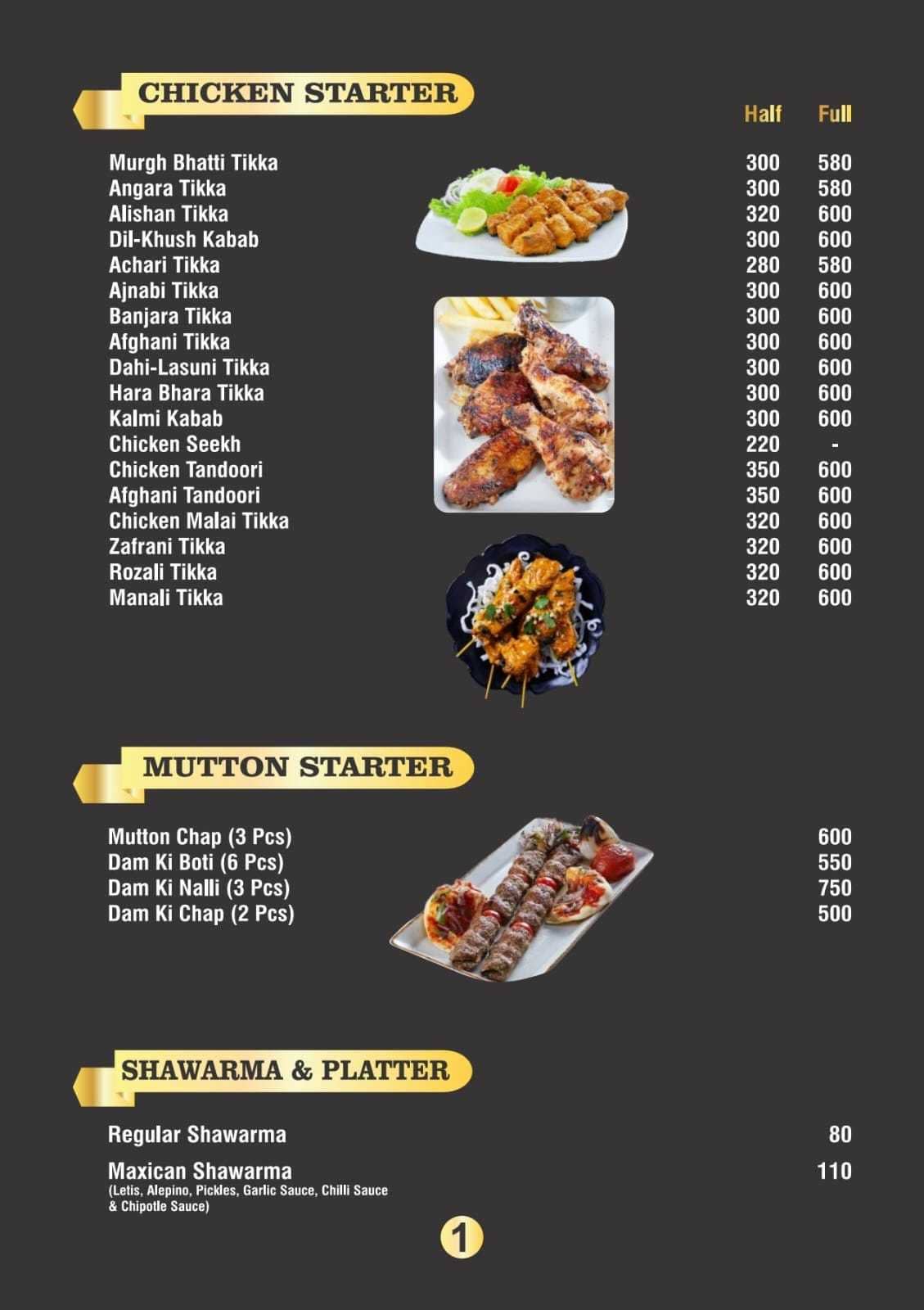 Menu of JJ Restaurant, Kurla, Mumbai