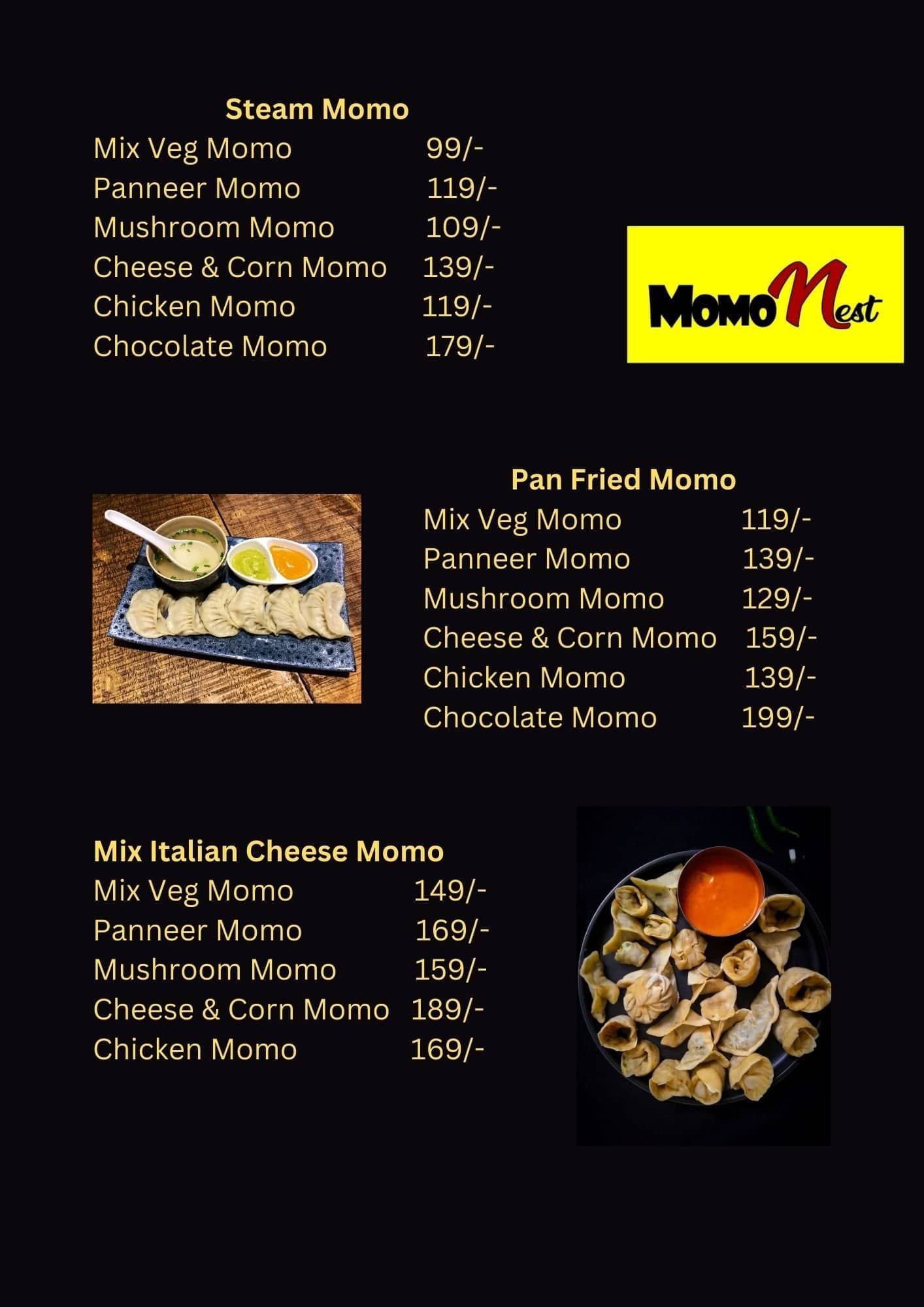 Menu of Momo Nest, Banashankari, Bangalore