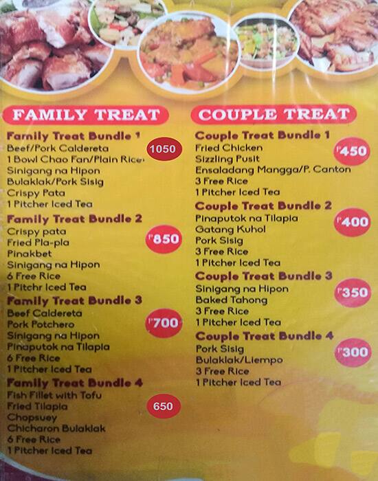 Menu at Hana's Kan Bicol Grill restaurant, Quezon City, Dampa sa Timog
