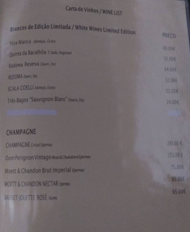 Menu at O Mercado do Peixe restaurant, Lisbon, Estr. Pedro Teixeira 4