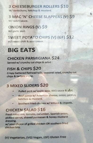 Menu at Humdinger pub & bar, Frankston