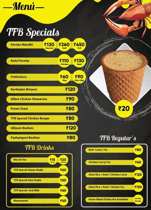 Menu of The Food Boutique, Elamakkara, Kochi