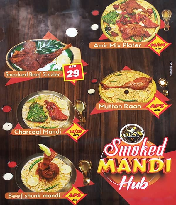 Menu of Old Is Gold Restaurant, Al Karama, Dubai