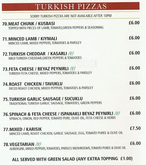 Menu at Tava BBQ, London, 17 Stoke Newington Road