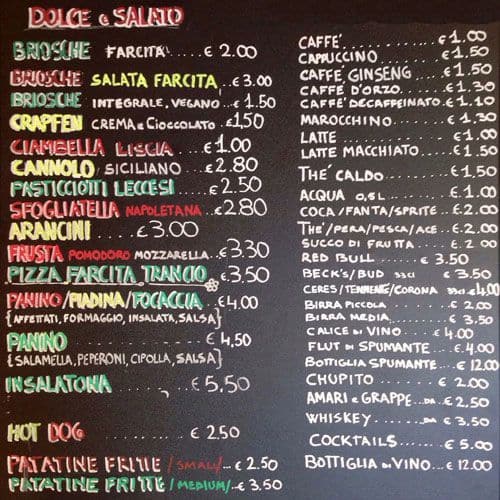 Menu da La Brasserie pasticceria, Milano, Via Scoglio di Quarto