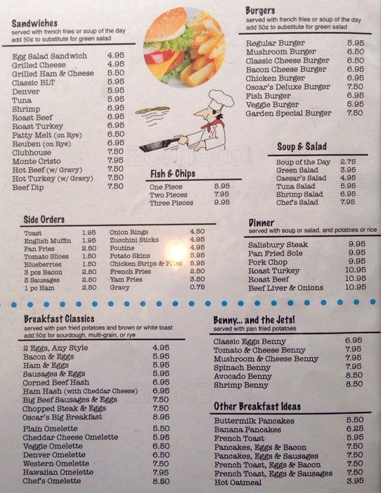 Menu at Young's Cafe, New Westminster, 608 12th St