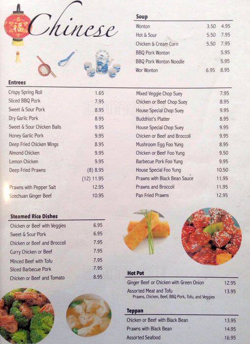 Menu at Young's Cafe, New Westminster, 608 12th St