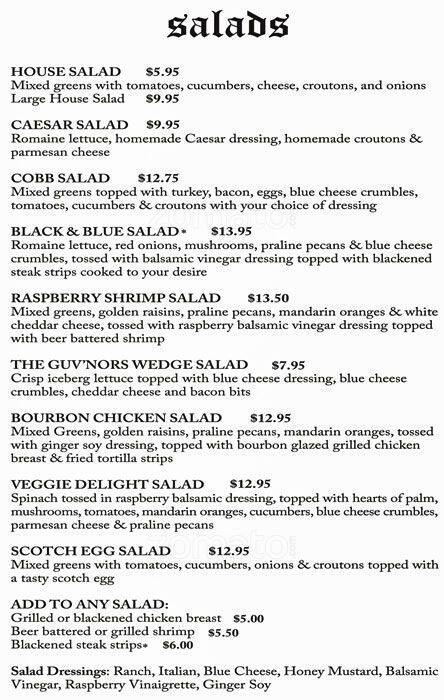 Menu at Big Ben Pub, Charlotte, South Blvd