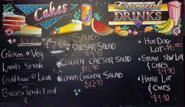 Menu at Modka Cafe, Adelaide, Station Arcade Shop