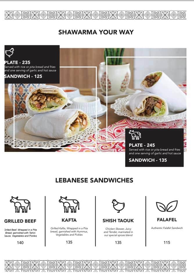 Menu at Beiruti Bite restaurant, Quezon City