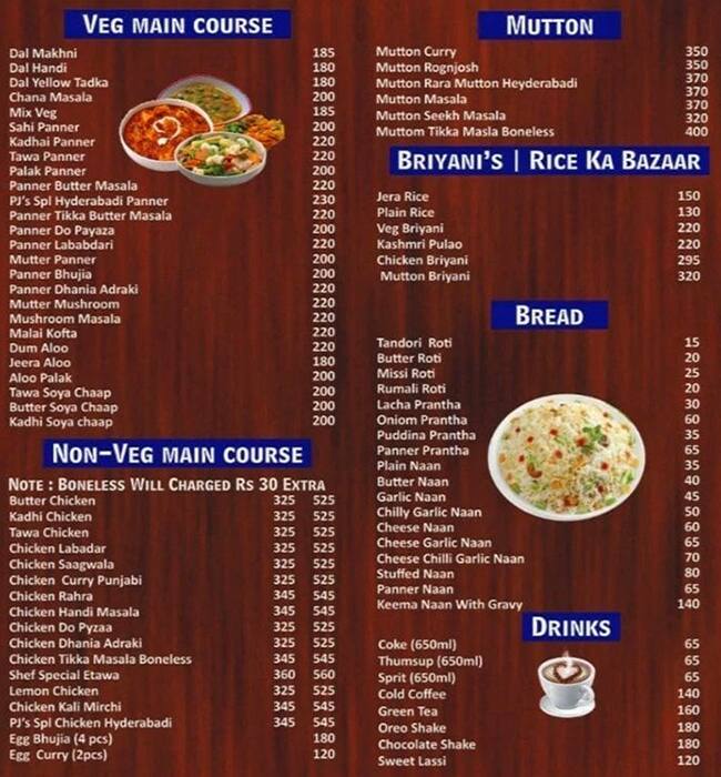 Menu of Butter Chicken Factory Since 1979, Sector 135, Noida