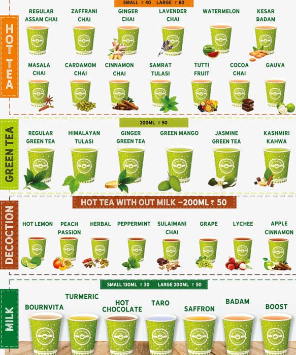 Menu of The Tea Planet, Kacheguda, Hyderabad