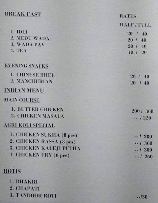 Menu of Chef's Kitchen, Kopar Khairane, Navi Mumbai