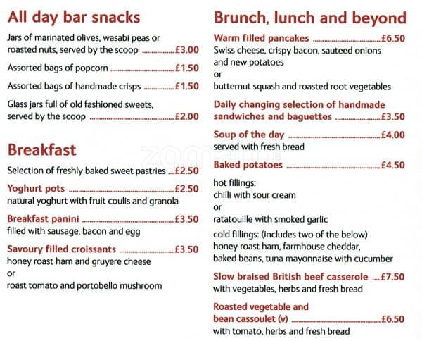 Carta de Natural History Museum Restaurant, Londres