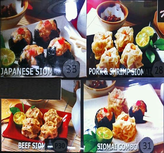 Menu at Master Siomai, Quezon City, Terminal Area