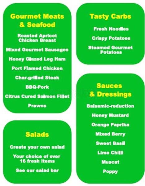 Menu at Chef's Palette restaurant, Wellington, Woodward St