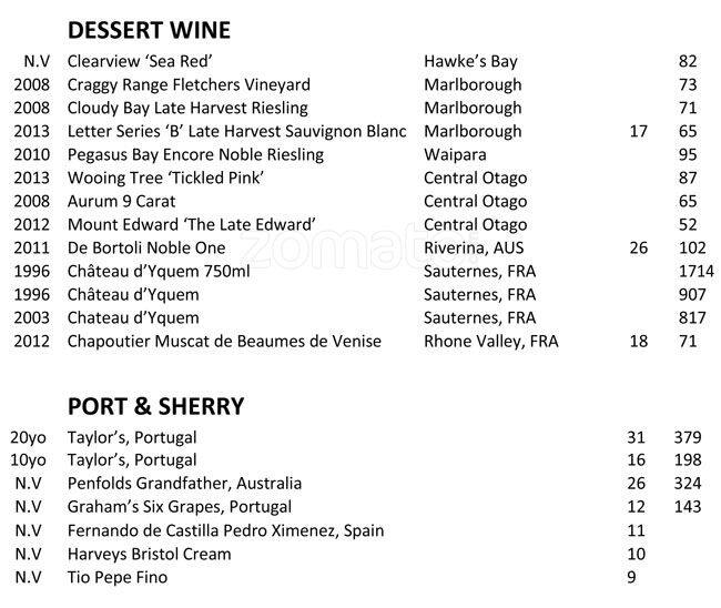 Menu at Botswana Butchery pub & bar, Queenstown