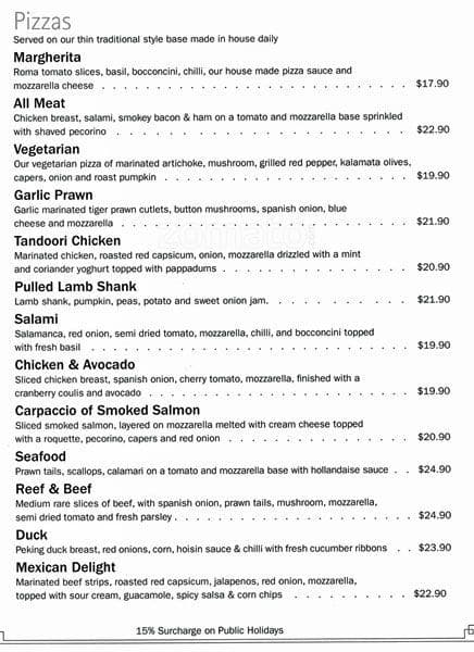 Menu at 3 Sixty Restaurant Bar The Grand Hotel, Labrador