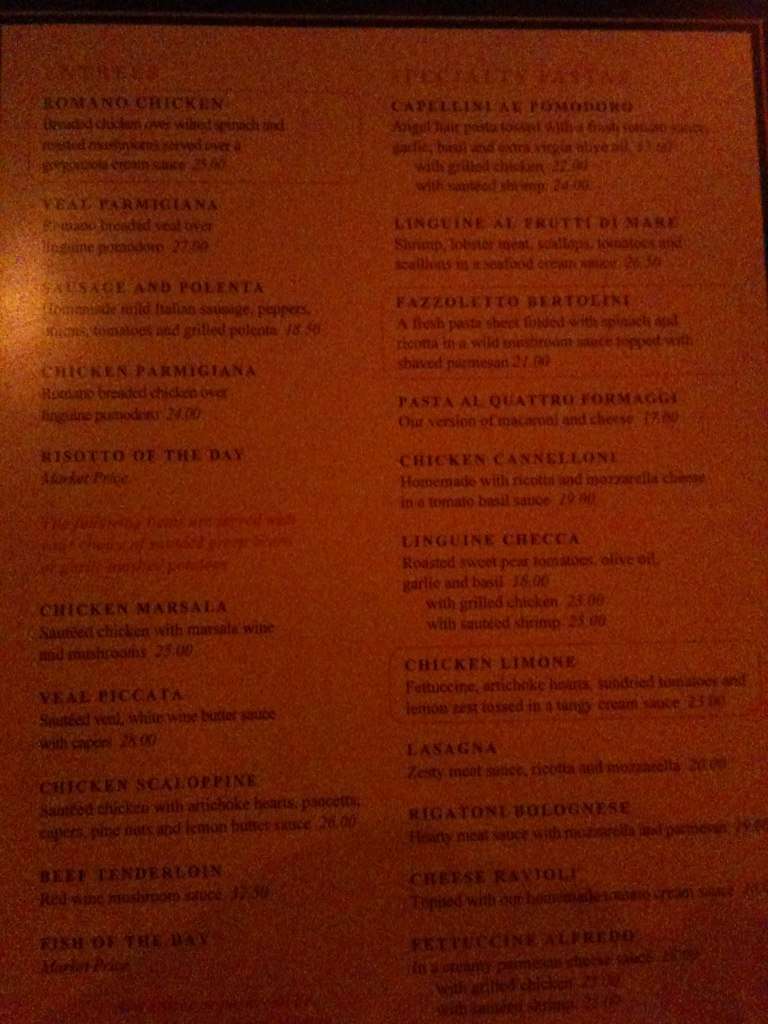 Menu at Trevi Italian Restaurant, Las Vegas, S Las Vegas Blvd