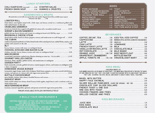 Menu at Toast restaurant, Red Bank