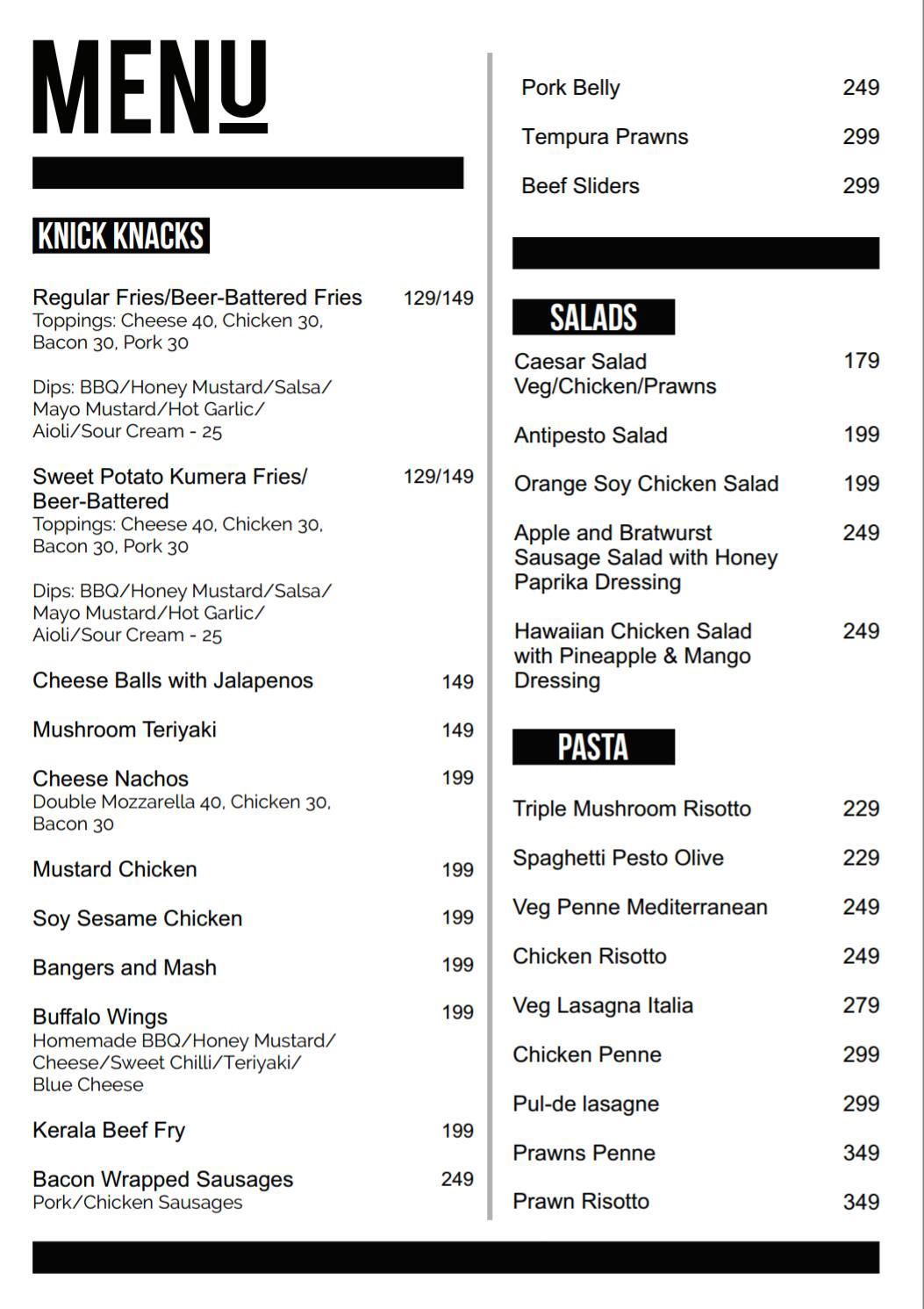 FUBAR Menu, Menu for FUBAR, Jubilee Hills, Hyderabad - Zomato