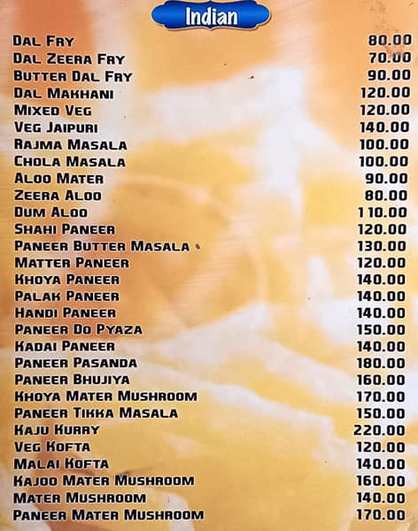 Menu at BABA BHOJNALAYA, Kanpur, Shop No