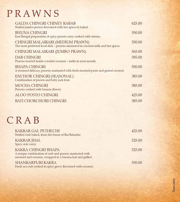 Menu at 6 Ballygunge Place, Chowringhee, Kolkata