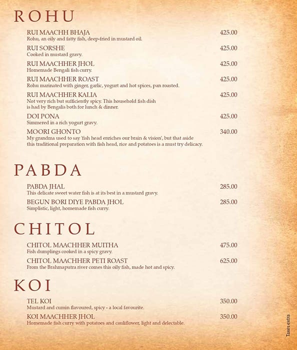 Menu at 6 Ballygunge Place, Chowringhee, Kolkata